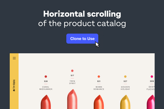 Horizontal scrolling of the product catalog - Webflow